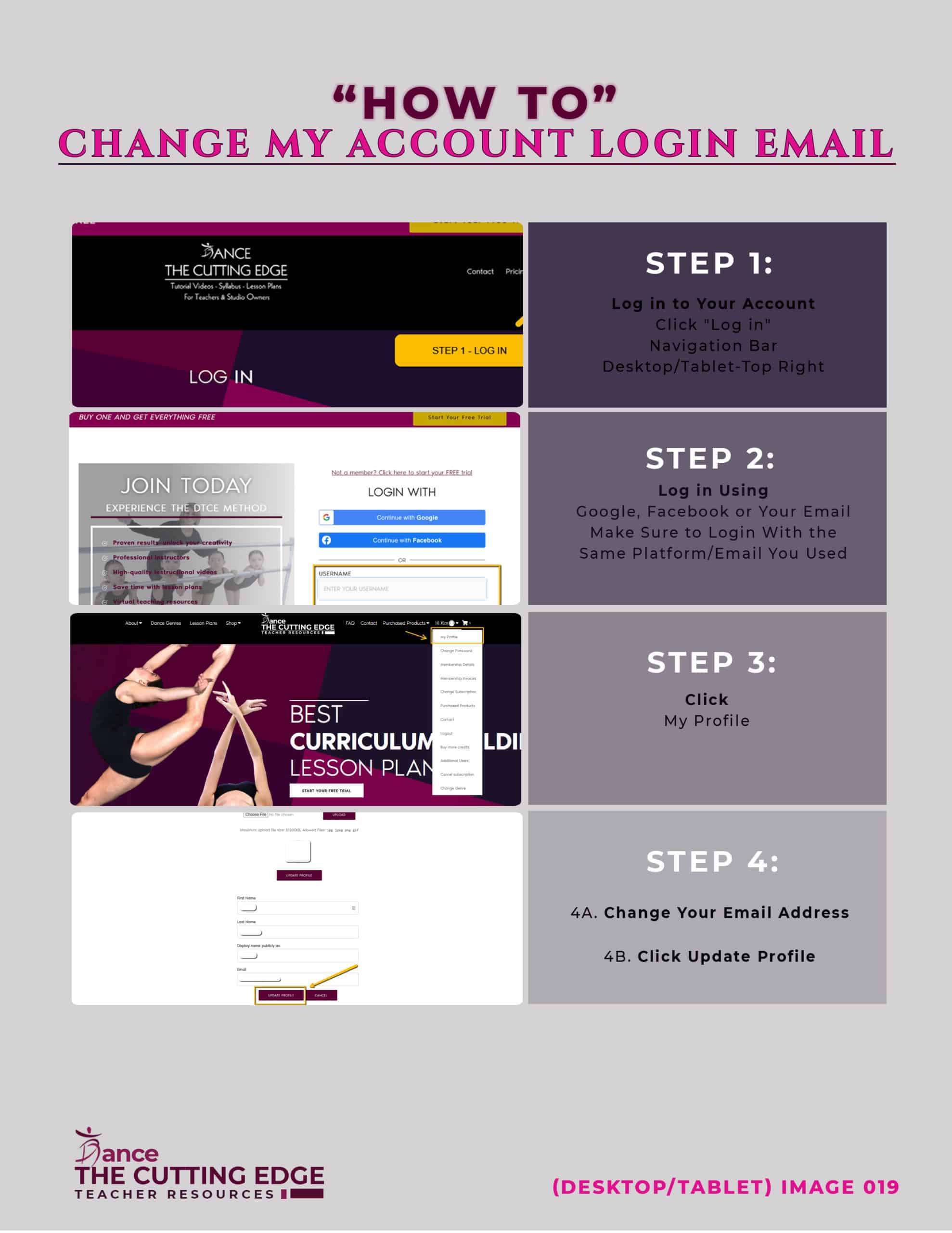 How To Change My Account Login Email - Dance: The Cutting Edge